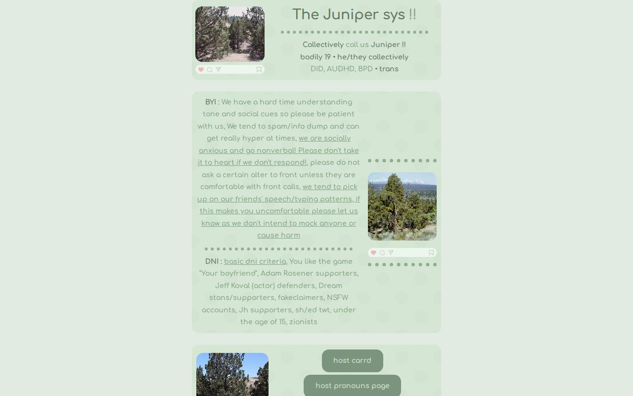 Juniper sys collective carrd